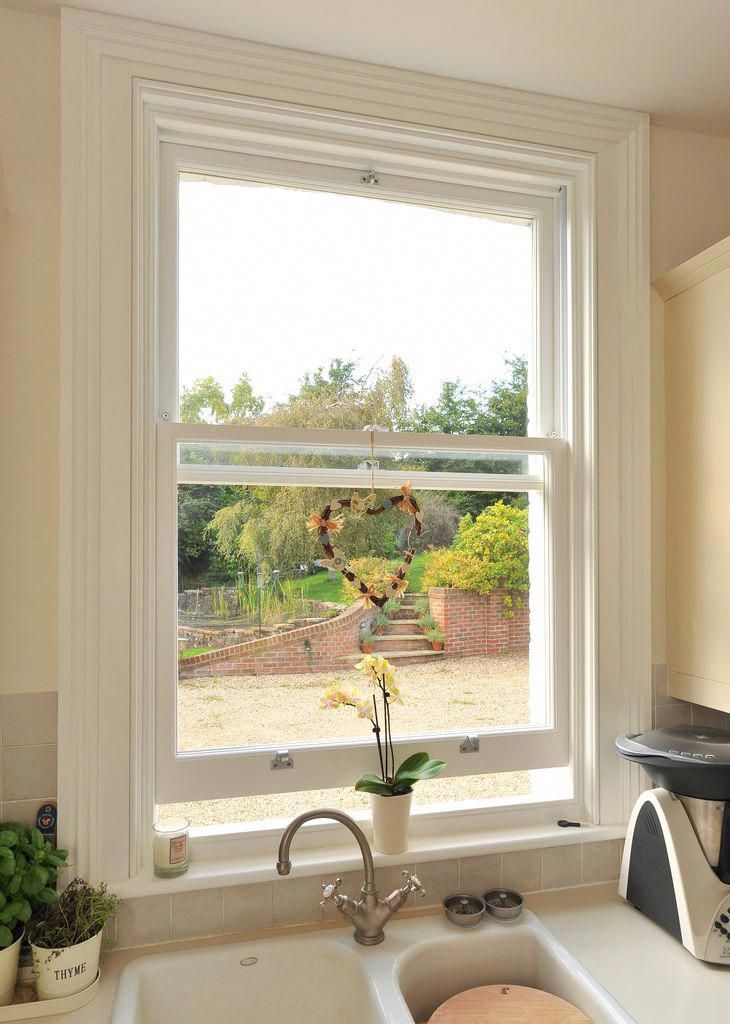 Customized Window American Style White Color UPVC Double Hung Window ...